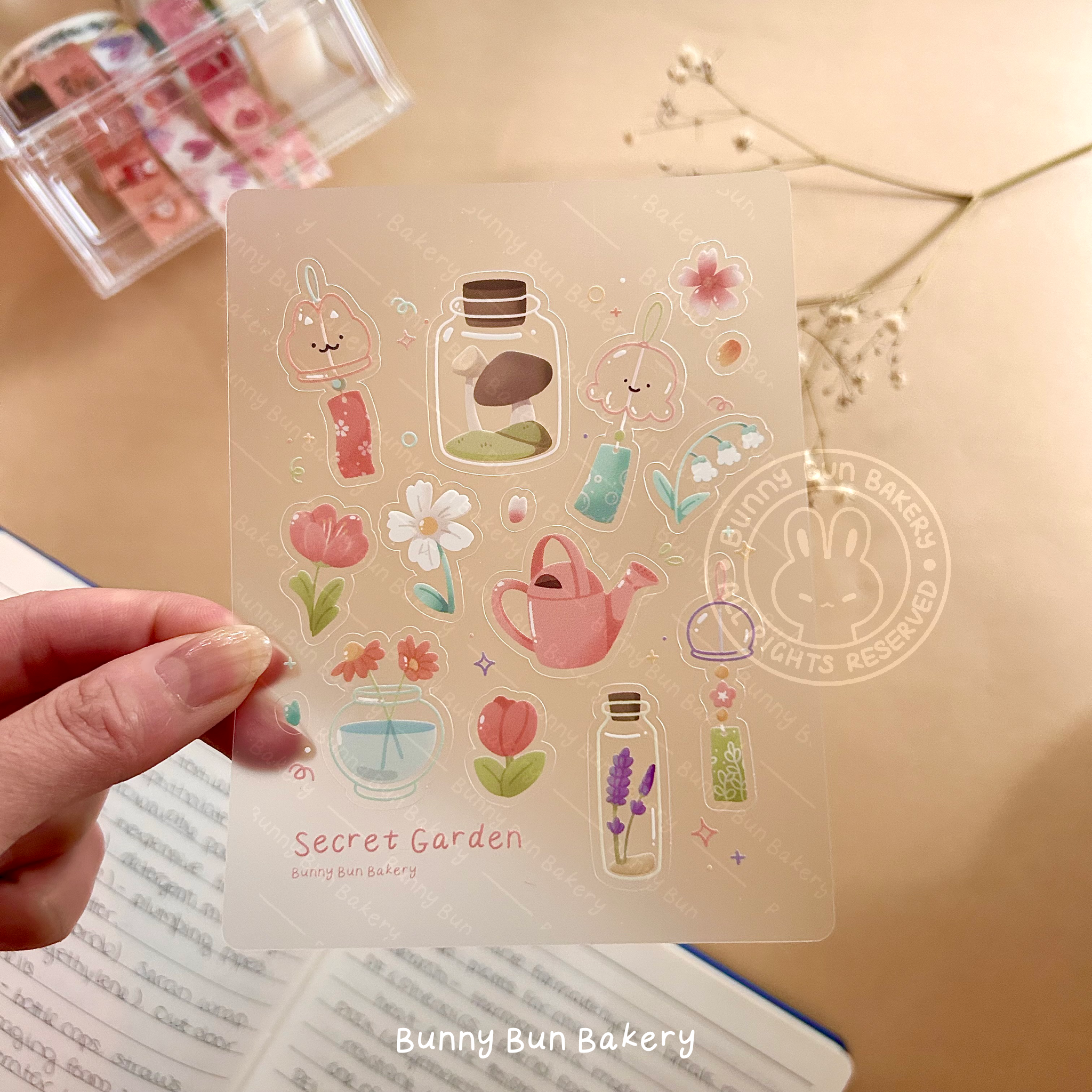 Secret Garden | Matte Semi-Transparent Sticker Sheet – Bunny Bun Bakery