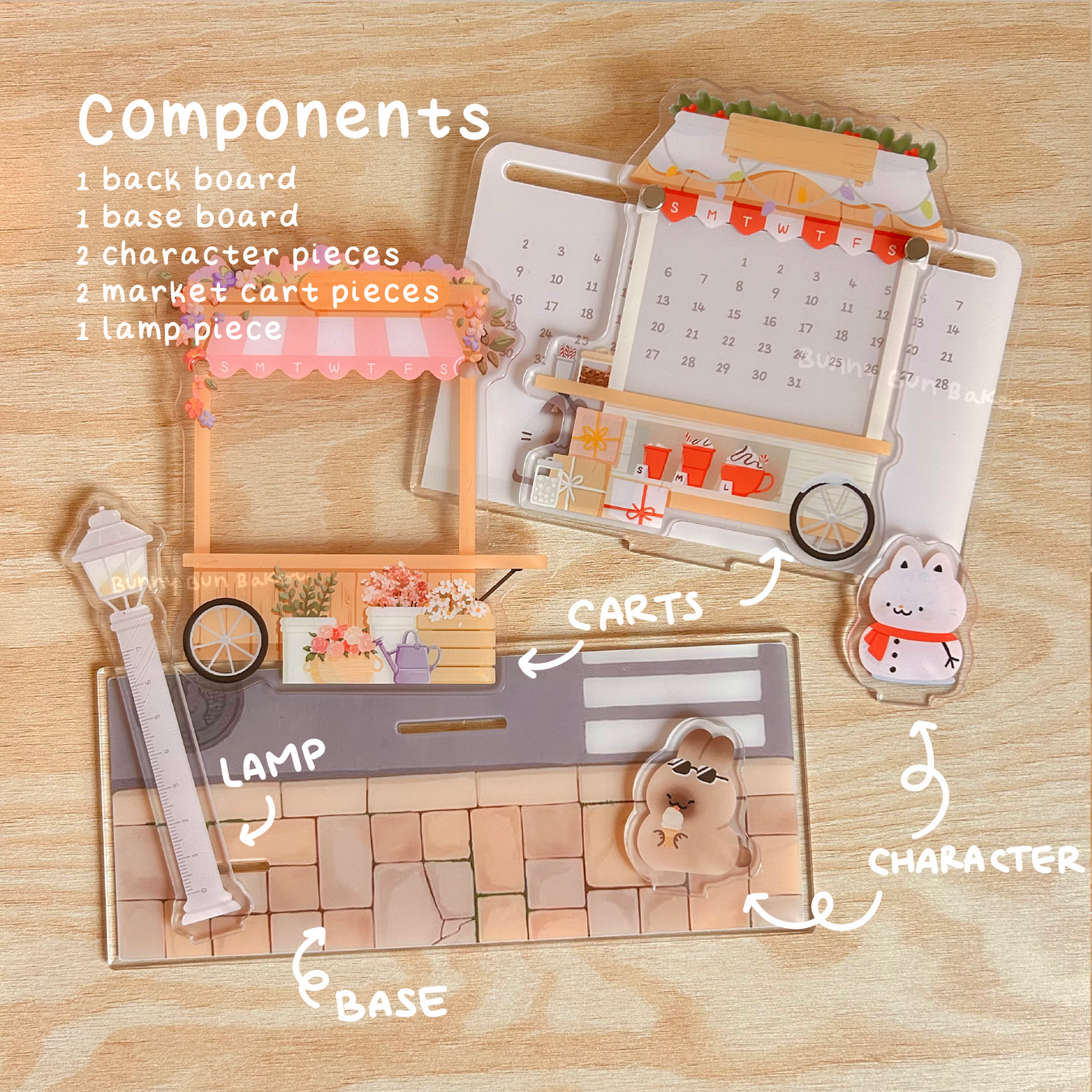 Seasonal Stands | Never Expiring Calendar Standee – Bunny Bun Bakery