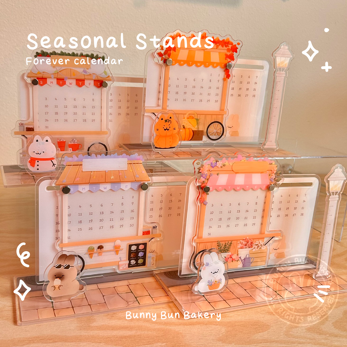 Seasonal Stands | Never Expiring Calendar Standee – Bunny Bun Bakery