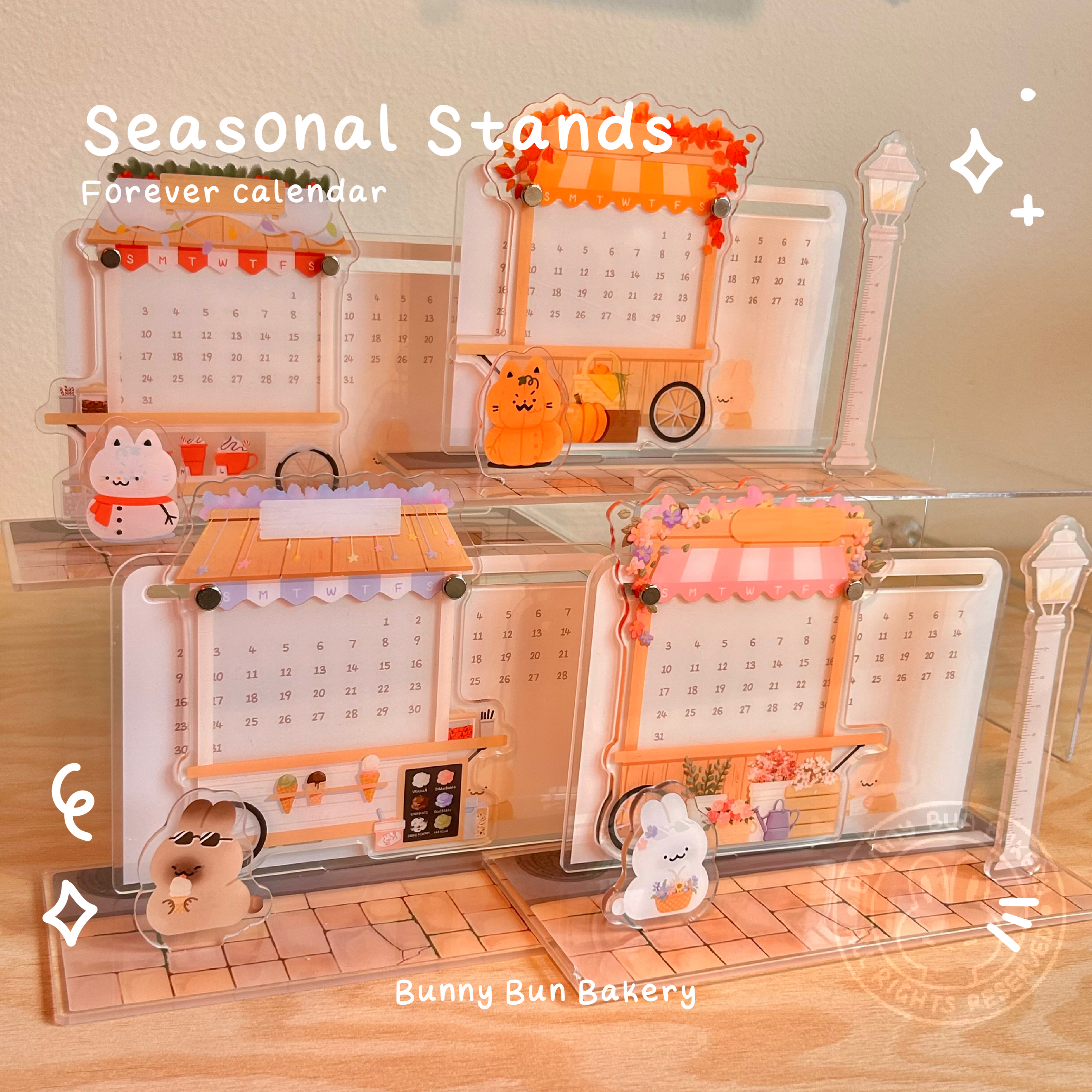Seasonal Stands | Never Expiring Calendar Standee – Bunny Bun Bakery